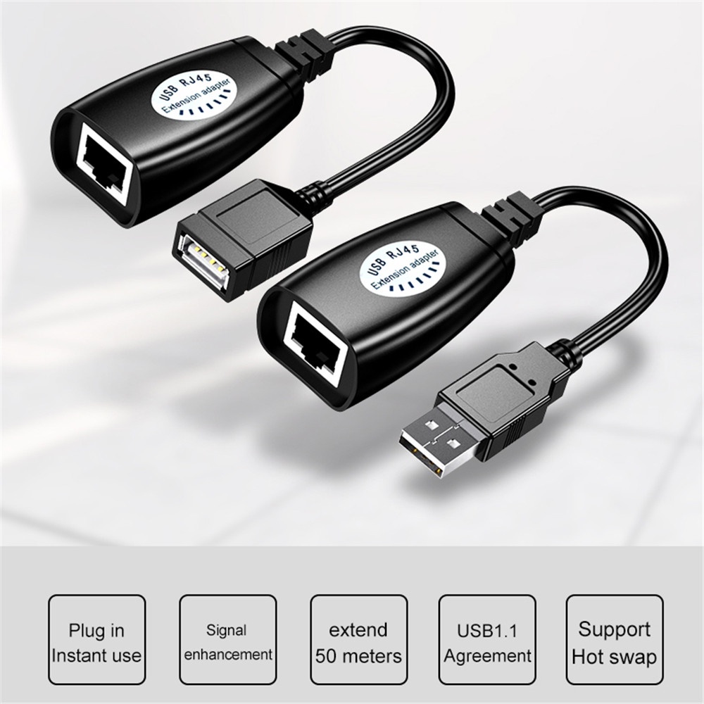 Ethernet Extender USB 2.0 Male To Female Cat6 Cat5 Rj45 LAN Ethernet ...