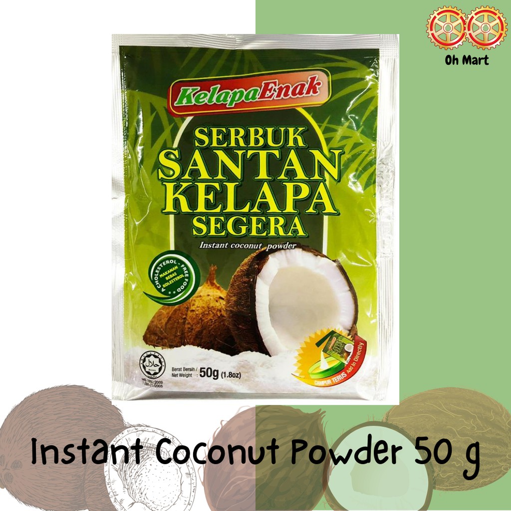 Kelapa Enak Serbuk Santan Kelapa/ Instant Coconut Powder -50g | Shopee ...