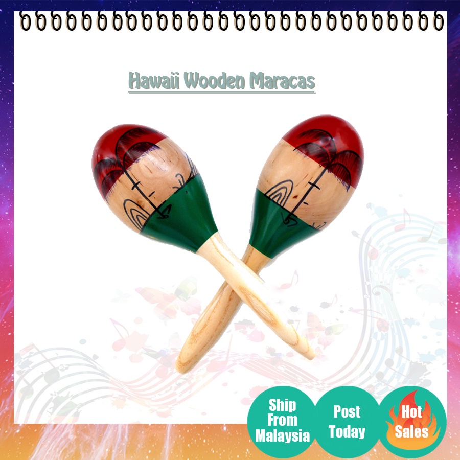 Hawaiian Wooden Maracas Alat Muzik Percussion | Shopee Malaysia