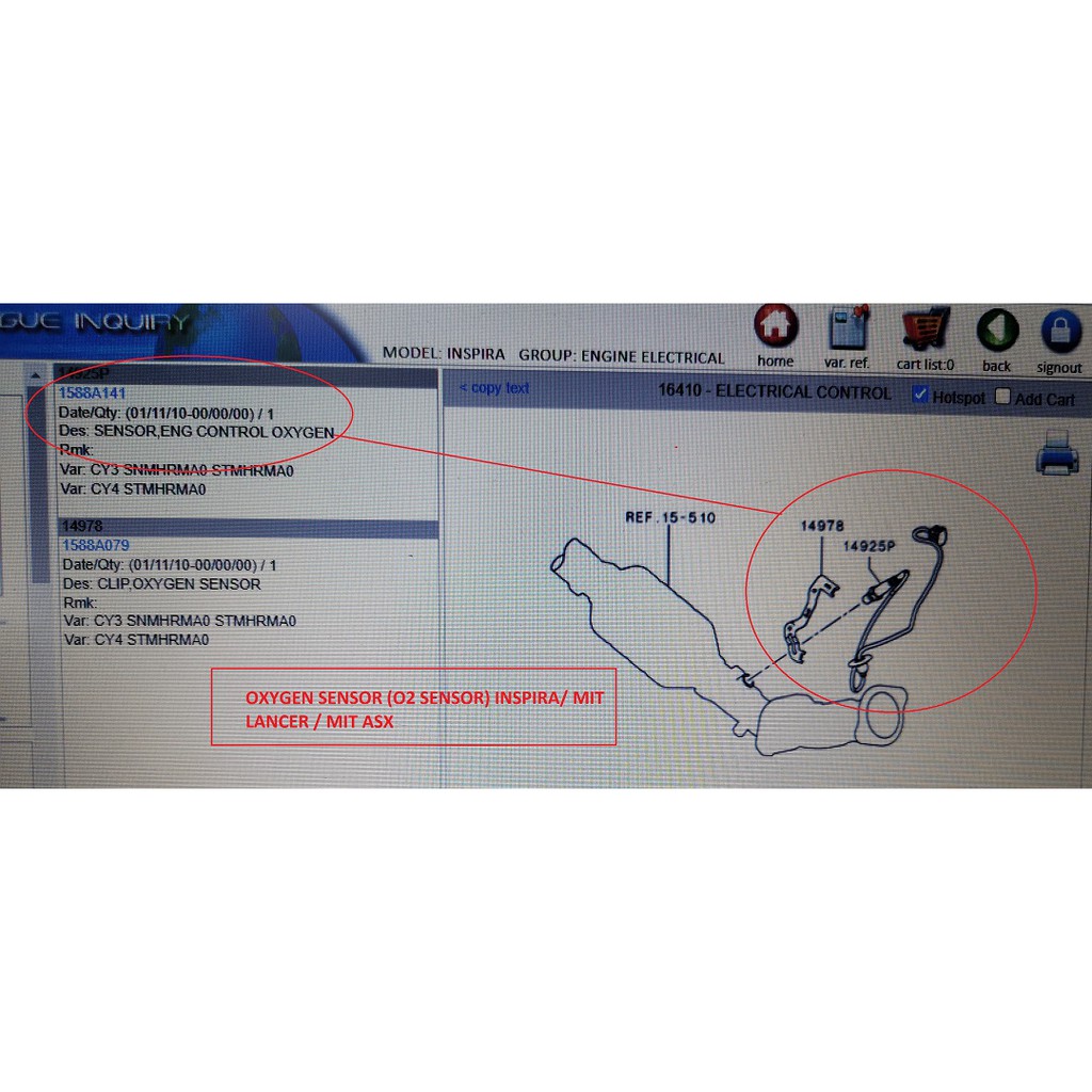 PROTON INSPIRA MITSUBISHI LANCER GT ORIGINAL ENGINE OXYGEN SENSOR 1588A141 | Shopee Malaysia