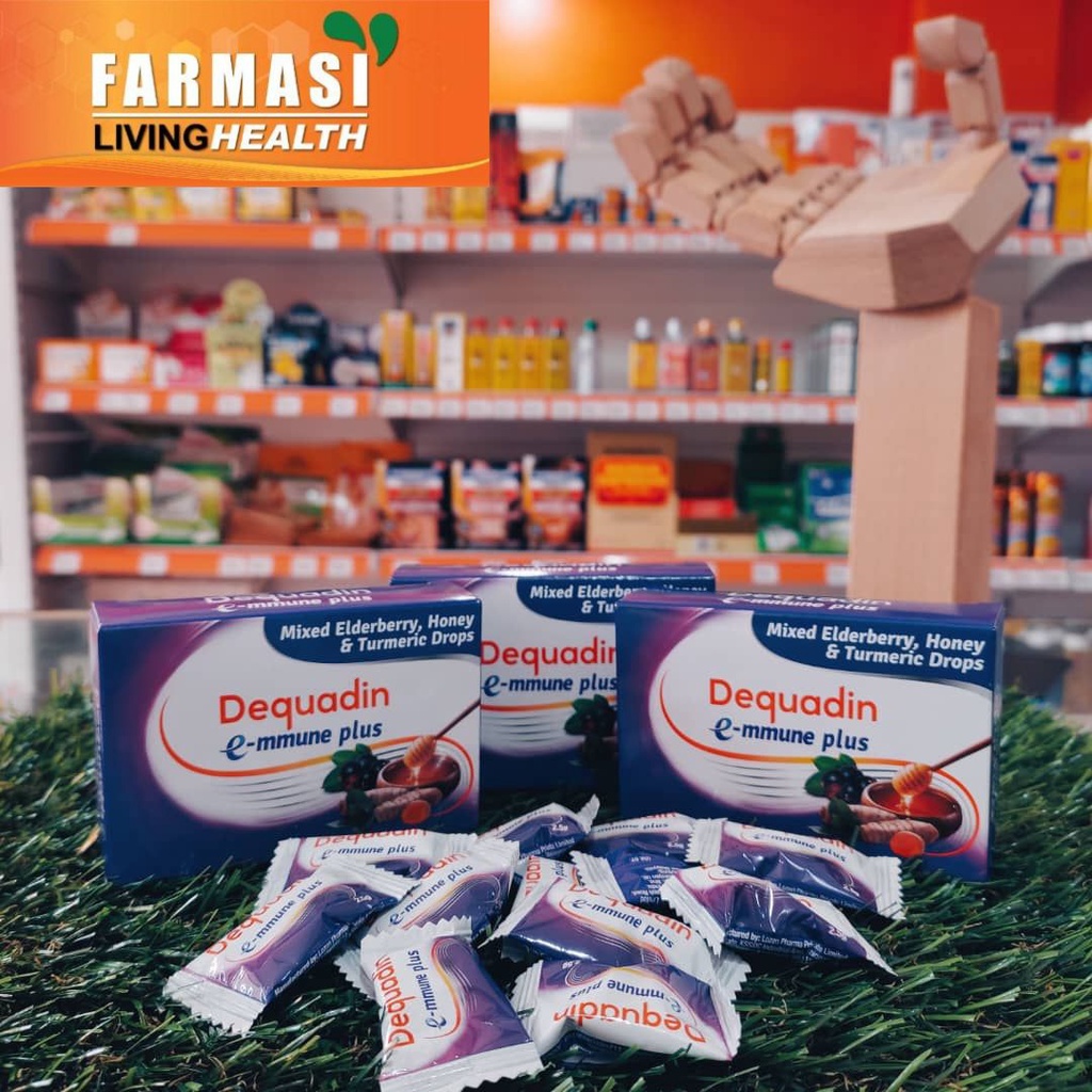 DEQUADIN E-MMUNE PLUS MIXED ELDERBERRY, HONEY AND TURMERIC DROPS 12'S ...