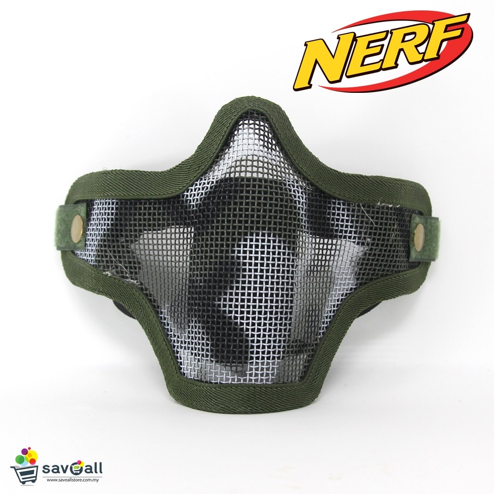 Nerf Metal Net Mask Half Face Protection (Camouflage Green) | Shopee ...