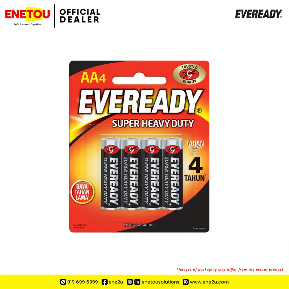 [4PCS/CARD] EVEREADY AA SUPER HEAVY DUTY BATTERY (ORIGINAL) | Shopee ...