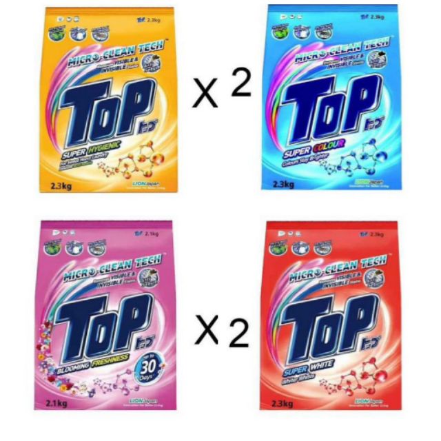 TOP POWDER DETERGENT LAUNDRY 2.1KG / 2.3KG( X 2pack ) READY STOCK ...