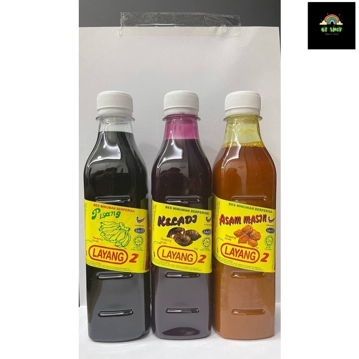KORDIAL CAP LAYANG-LAYANG 375ml (SIRAP ROSE / KELADI / PISANG / JAGUNG ...