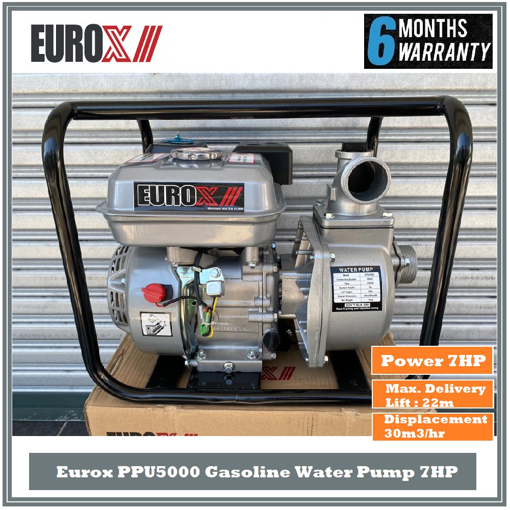 Eurox PPU5000/PPU8000 2"/3" Gasoline Water Pump 7HP Engine - Heavy Duty ...