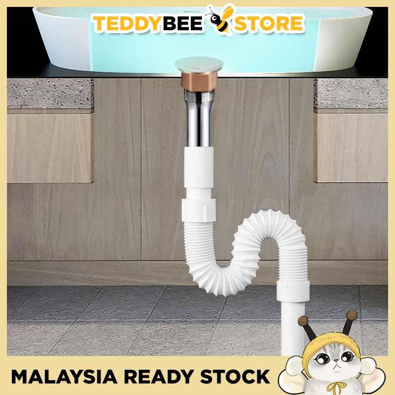 Flexible Waste PVC Pipe for Plumbing Faucet Basin / Kitchen Sink Water ...