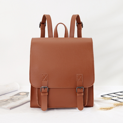 Woman Bag Shop Classic School Square Leather Backpack | Shopee Malaysia