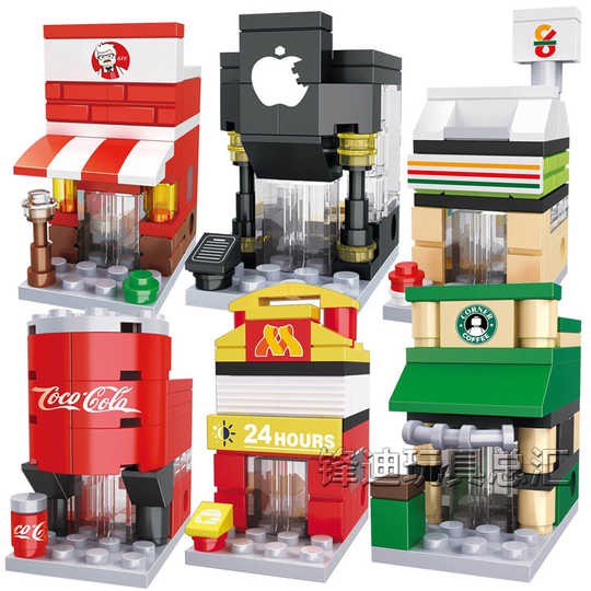 Lego Compatible Hsanhe Mini Street Retail Shop (6Box / Pack) | Shopee ...
