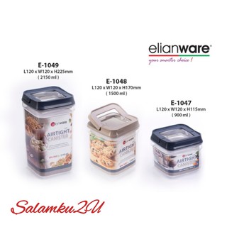 JAR/CANISTER/TUPPERWARE CLEAR CONTAINER ELIANWARE ELEGANT GLASS LIKE ...