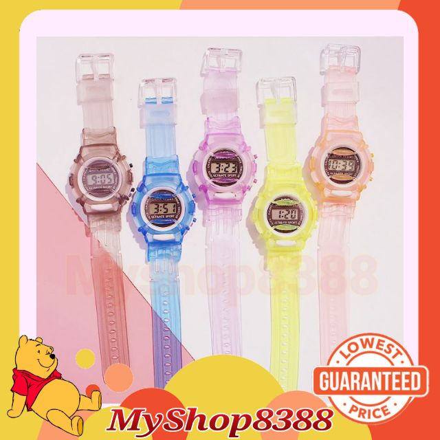 Digital Woman Kids Watch Waterproof Children Sports Transparent Watches ...