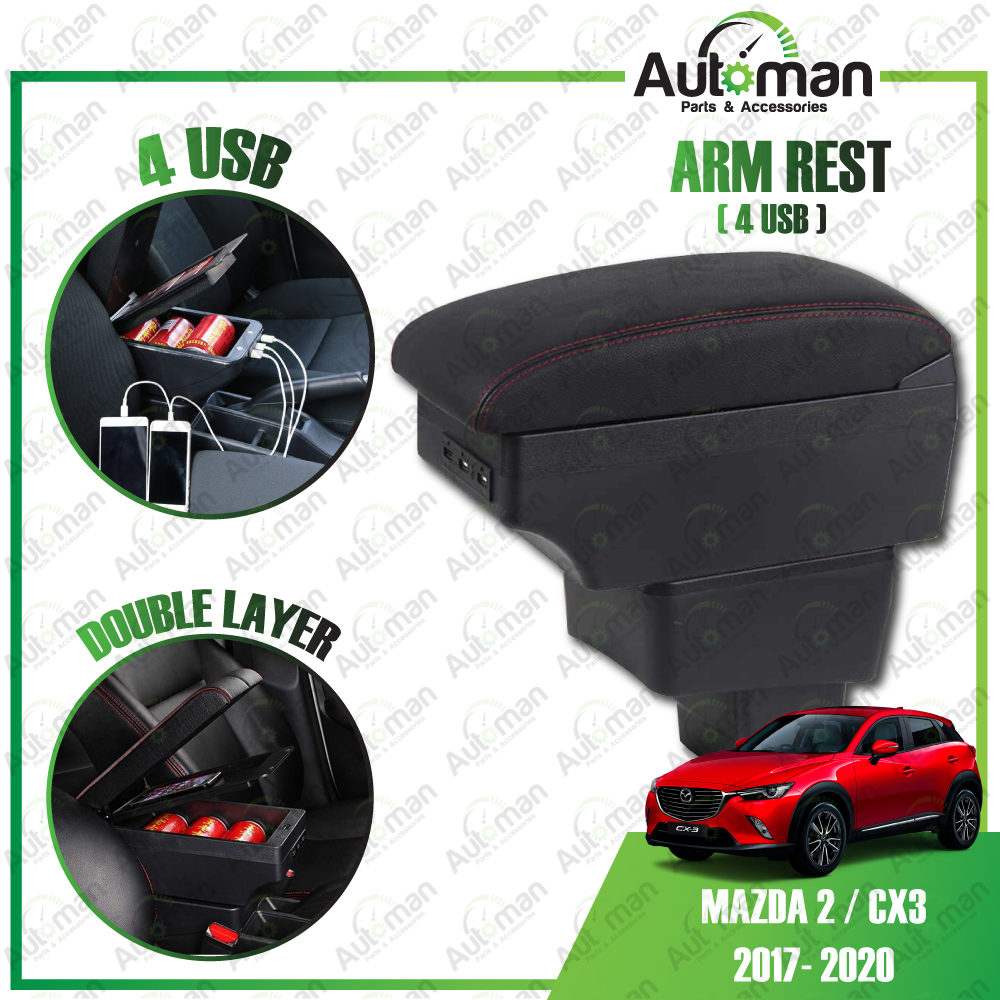 Mazda CX3 CX-3 Mazda 2 Premium 4 Ports USB Double Layer Arm Rest ...