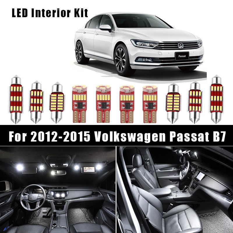 White Canbus LED Interior Dome Map Roof Light Bulbs Kit For Volkswagen for VW Passat B7 Sedan ...