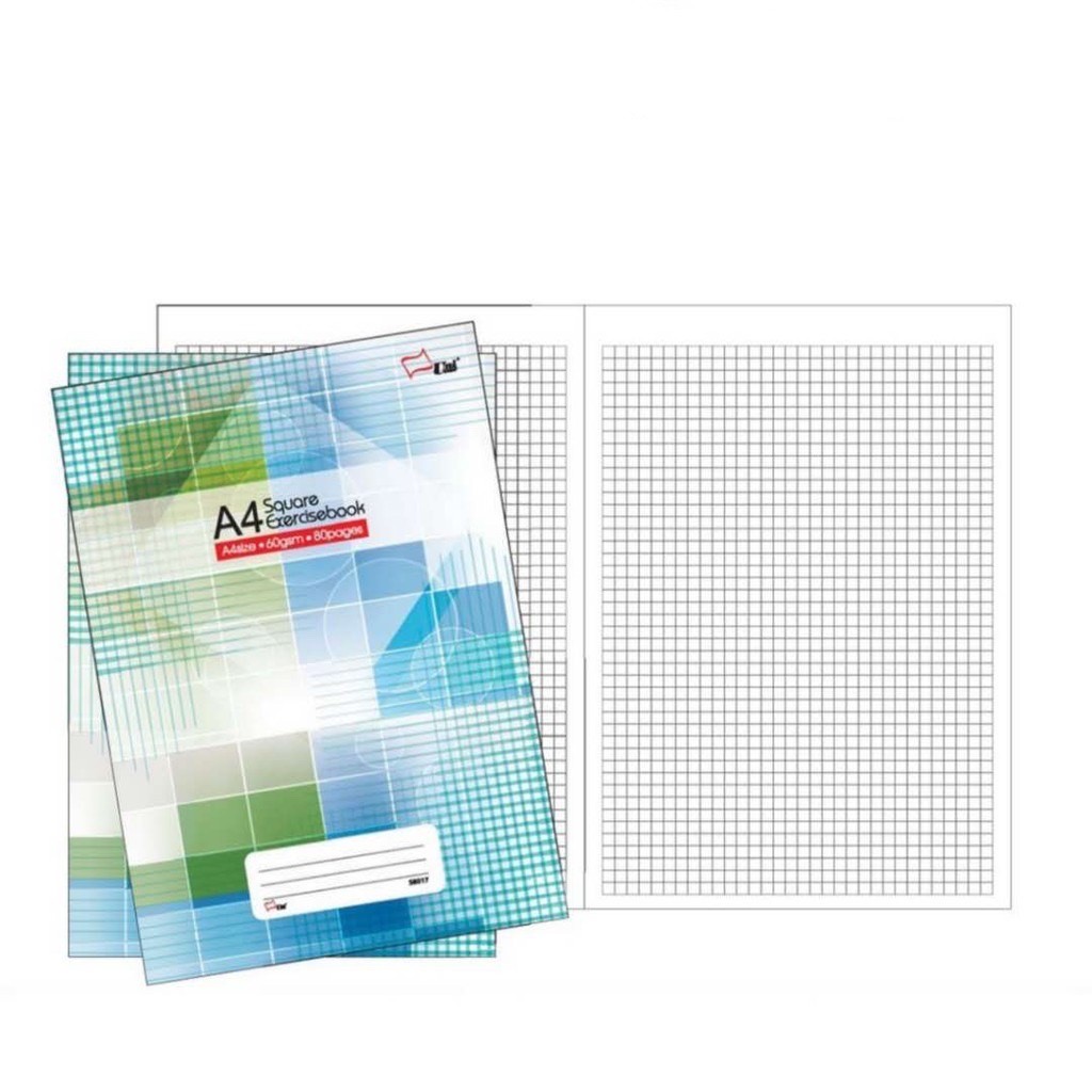 Uni A4 6x6mm Square Exercise Book / Buku Nota Kotak 80p.60g | Shopee ...