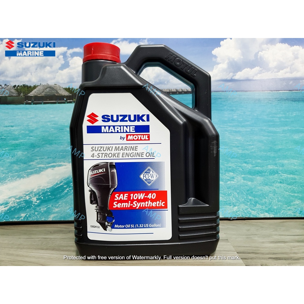 SUZUKI MARINE By MOTUL 4 STROKE ENGINE OIL SAE 10W 40 SEMI SYNTHETIC 5