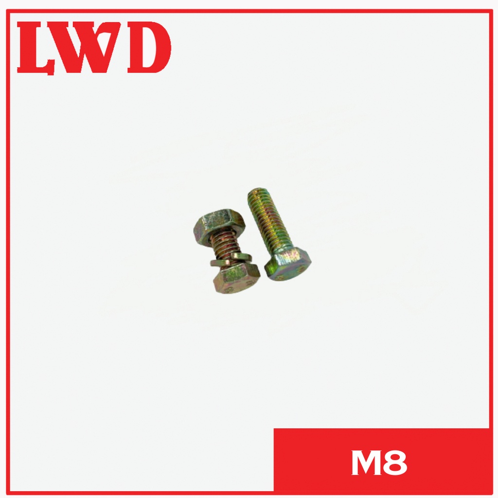 [LWD] M8 Hexagon Screw Bolt and Nut / Skru Rak Besi Lubang | Shopee ...