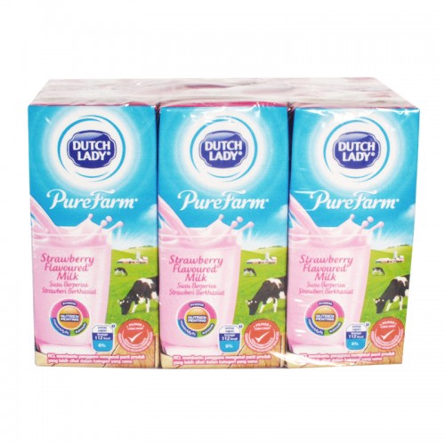 Dutch Lady Strawberry Flavoured Milk (6x200ml) | Shopee Malaysia