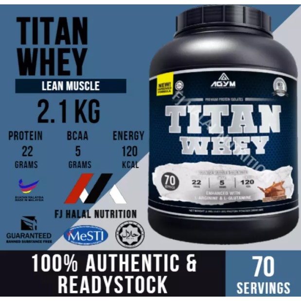 Titan Whey Protein Jakim Halal 2.1kg (70 servings) by AGYM NUTRITION ...