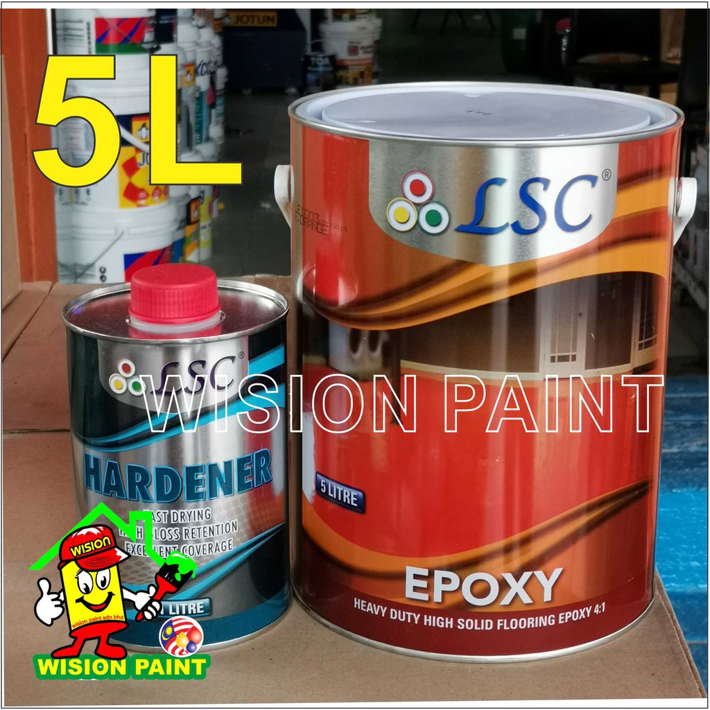 5 Liter LSC HEAVY DUTY Two Pack Epoxy Floor Paint - 4 Liter + 1 Liter ...