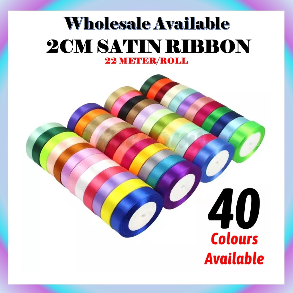 Ceo 22m 2cm Satin Ribbon Riben Reben Ribben Satin Organza T Flower Bouquet Decoration