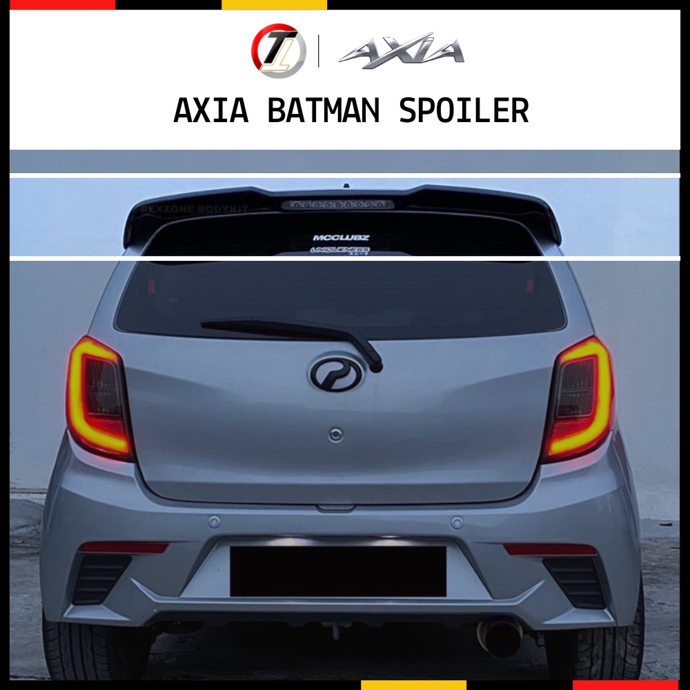Perodua Axia Batman Spoiler with LED Break Light & Paint | Shopee Malaysia