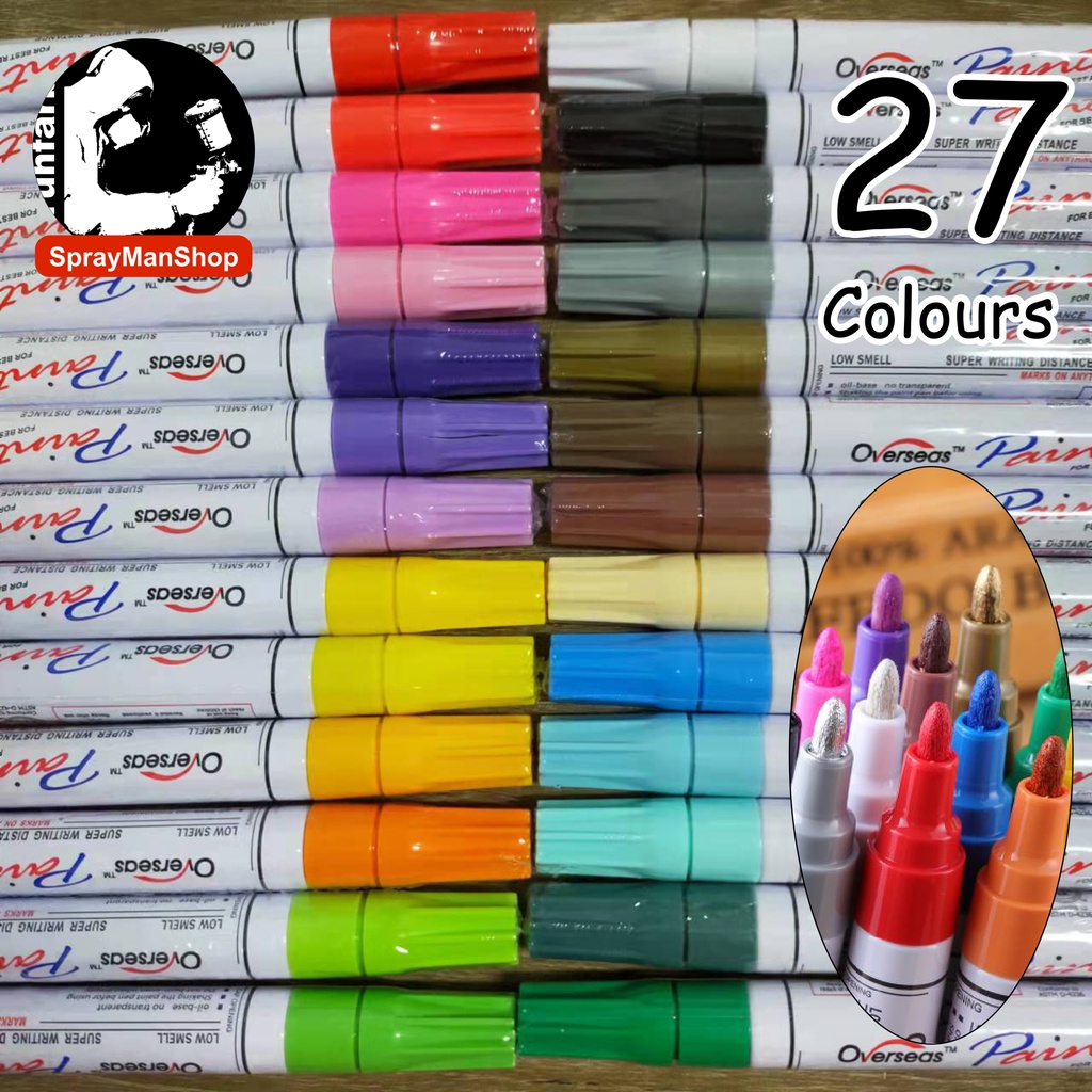 Local Stock 27 colours Paint Marker Pen Permanent Ink for Multiple type ...