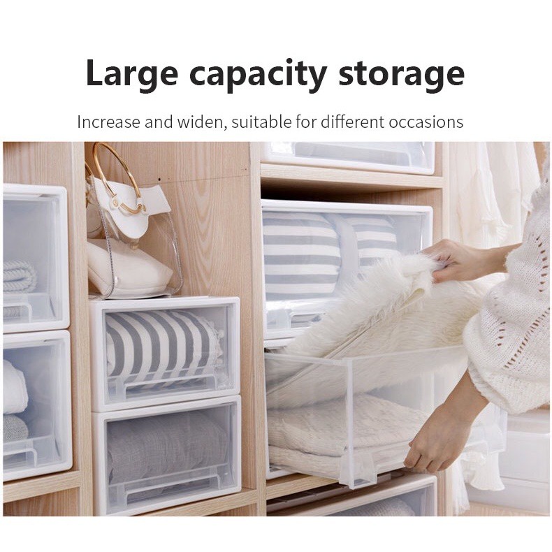 【i.Rumah】36L Transparent Drawer Storage Box Foldable Organizer Home ...
