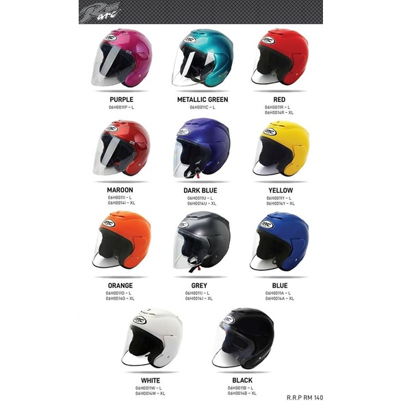 Helmet ARC Ritz and ARC Ritz Matte Original | Shopee Malaysia