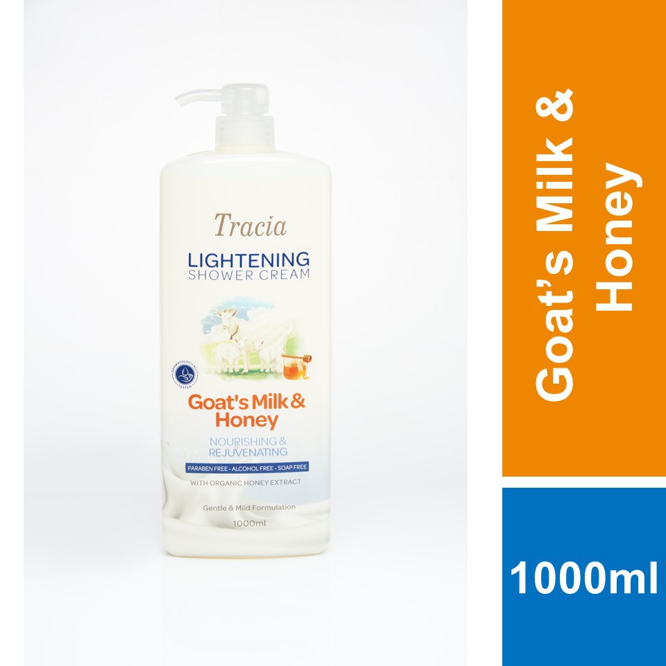 Tracia Lightening Shower Cream Goat's Milk & Honey 1000ml | Shopee Malaysia