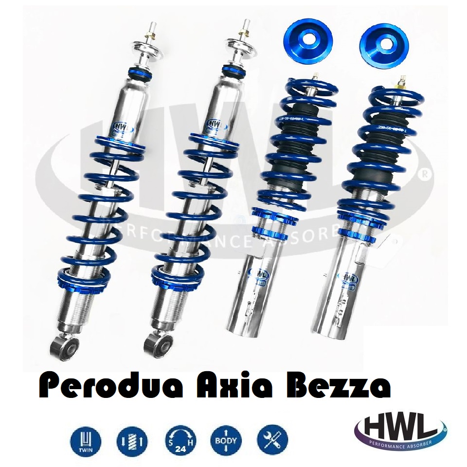 Perodua Axia Bezza - HWL MT1bs series fully adjustable absorber ...