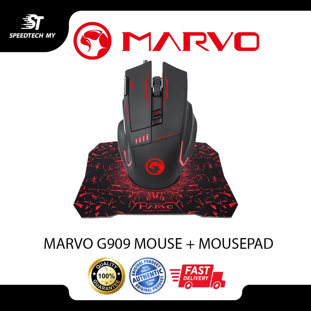 Marvo G909 Wired Optical Gaming Mouse - G1 Mouse Pad combo | Shopee ...