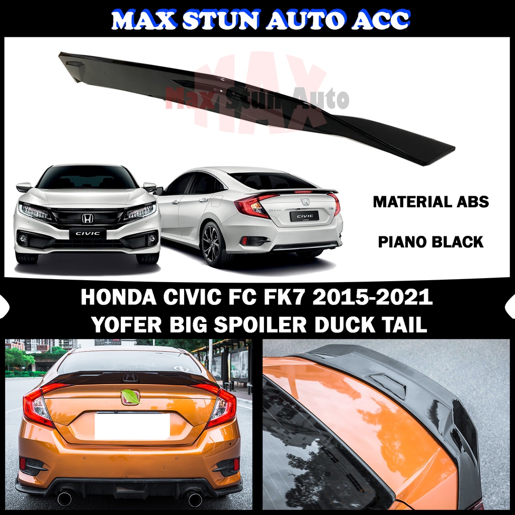 HONDA CIVIC FC FK7 2015-2021 YOFER BIG SPOILER DUCK TAIL REAR BOOT ...
