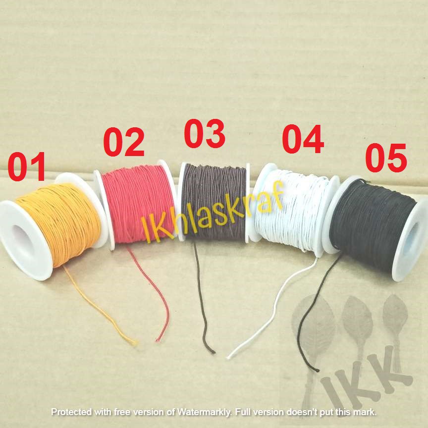 ( EX 2157 ) Elastic / 1.0mm tali getah bulat bewarna kira satu meter ...