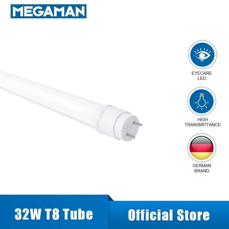 Megaman LED T8 Tube Light Ceiling (32W/3000K/4000K/6500K) G13 4FT ...