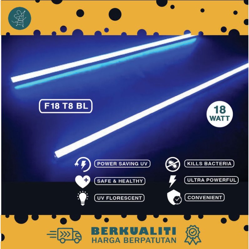 [BERKUALITI] F18 T8 BL- 18W Florescent UV Bulb Tube, Mentol, Bulb Tubes ...
