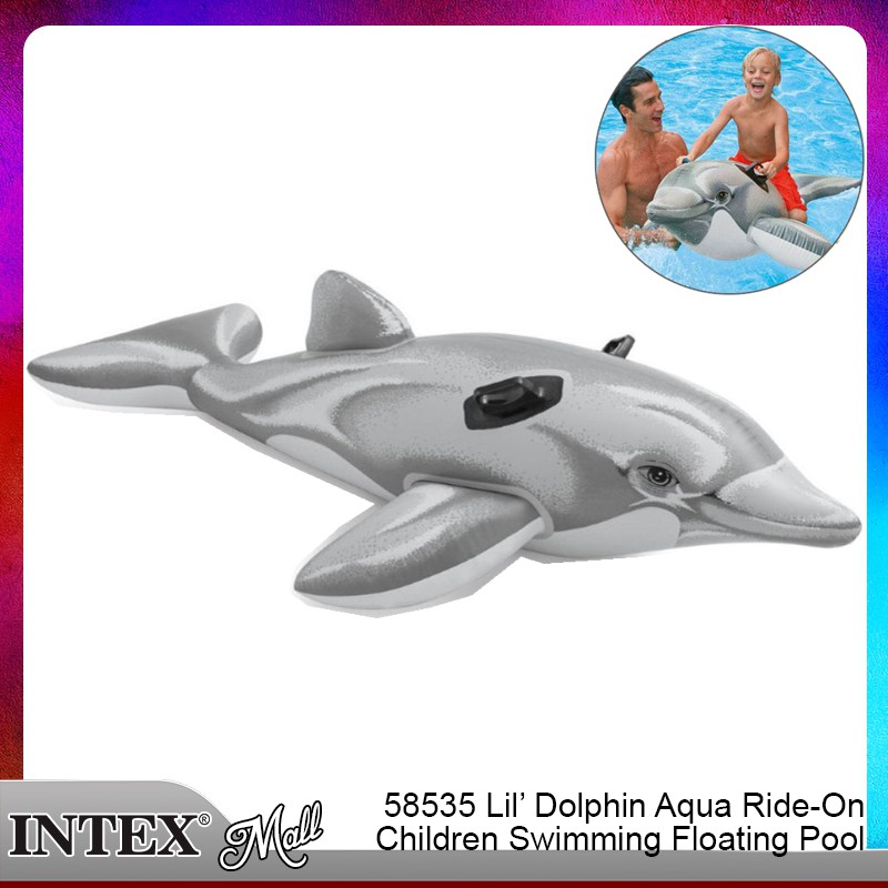INTEX Lil’ Dolphin Aqua Ride-On Inflatable Toys Children Swimming ...
