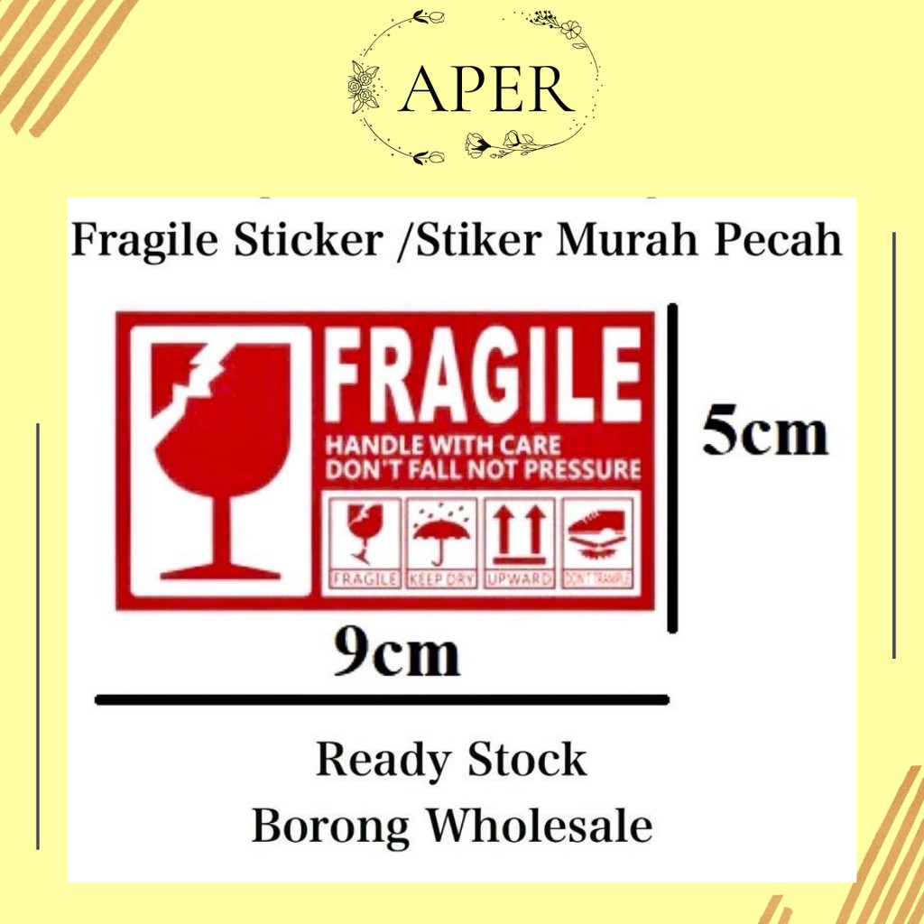 100pcs Fragile Sticker And Fragile Tape Fragile Label Warning Label Ready