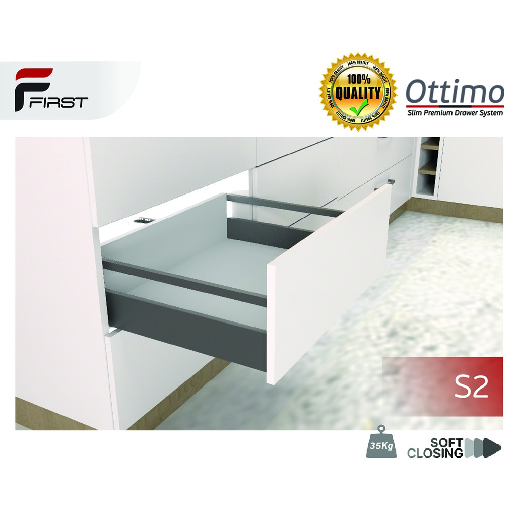 "Ottimo" Single Railing With Drawer H84MM+ Adjustable Railing - S2 ...