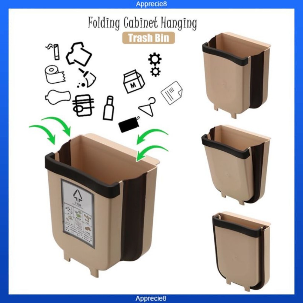 Kitchen Wall Mounted Folding Dustbin Cabinet Door Foldable Hanging ...