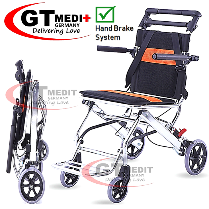 WD-10 GT MEDIT GERMANY Ultra Lightweight Wheelchair Foldable Travel Transport Wheel Chair Kerusi ...