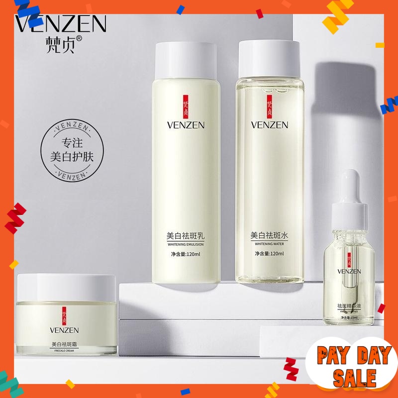 VENZEN Whitening And Remove Freckle 4 In 1 Skincare Set | Shopee Malaysia