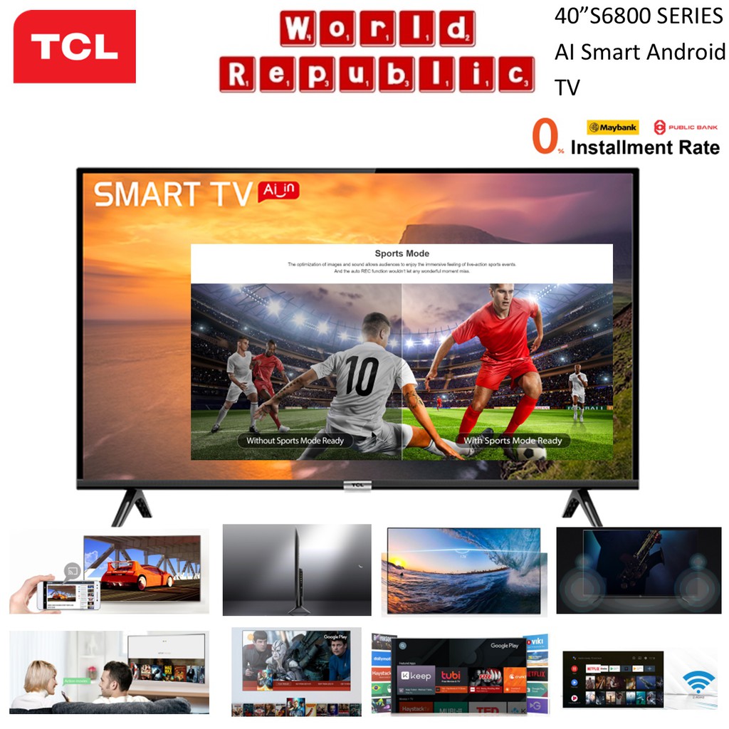 TCL Android Smart LED TV 40S6800 with Google Play and Myfreeview ...