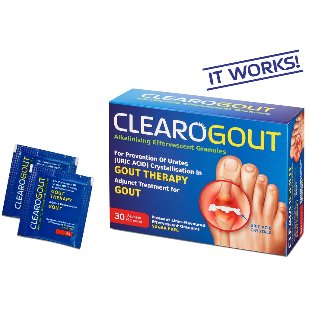 ClearoGout Ubat Cegah Sakit Gout / Turunkan Asid Urik 1 sachet 4g ...