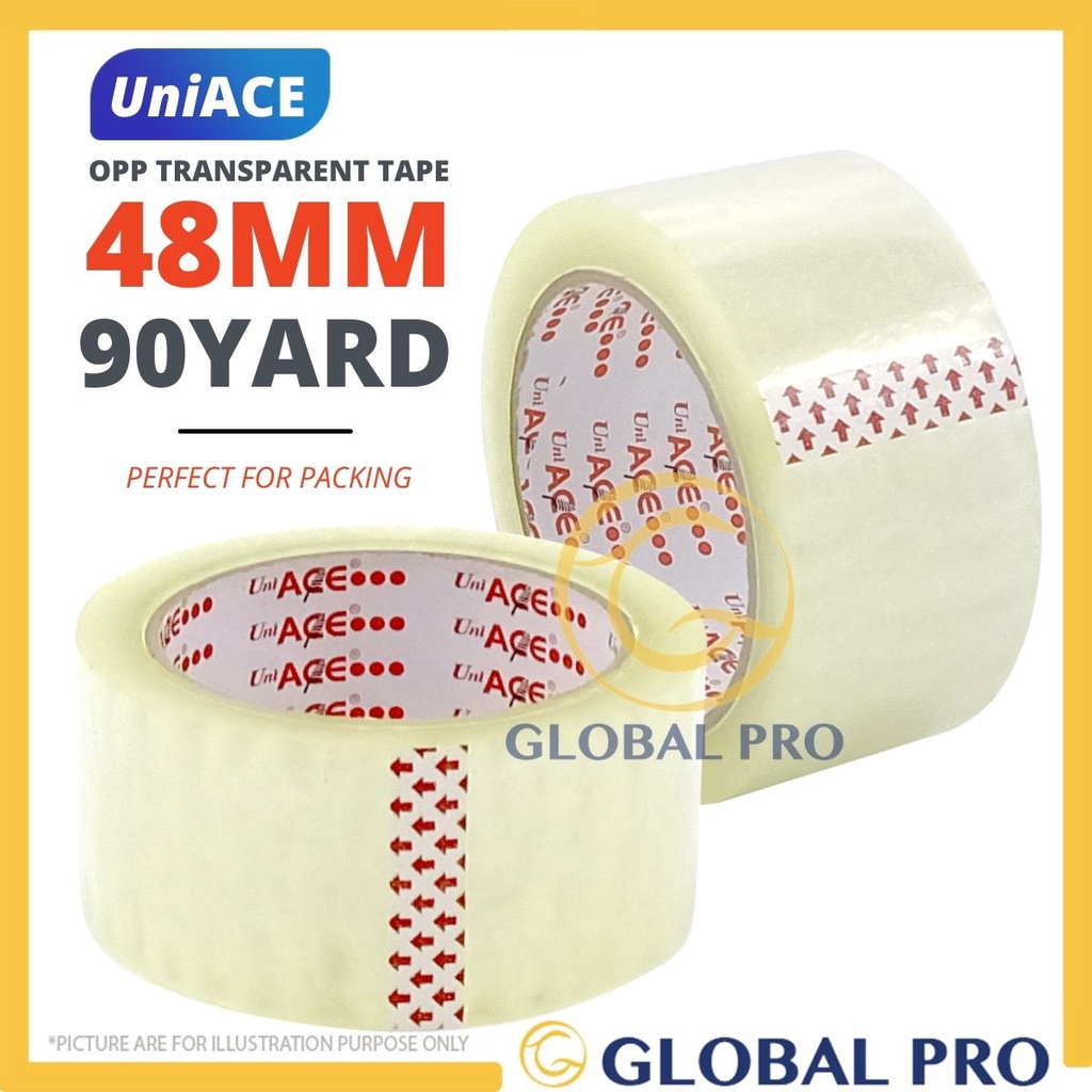 [1PC] UNIACE 48mm x 90yard OPP Tape Transparent Tape Clear Tape Packing Tape Pita Pembungkusan ...