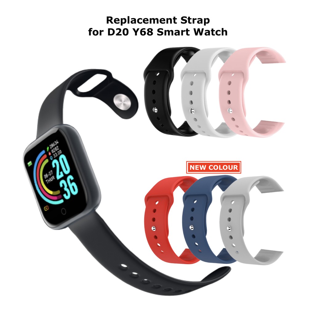Y68 Replacement Bands Rubber Silicone Watch Strap Smart Watch Bands for ...