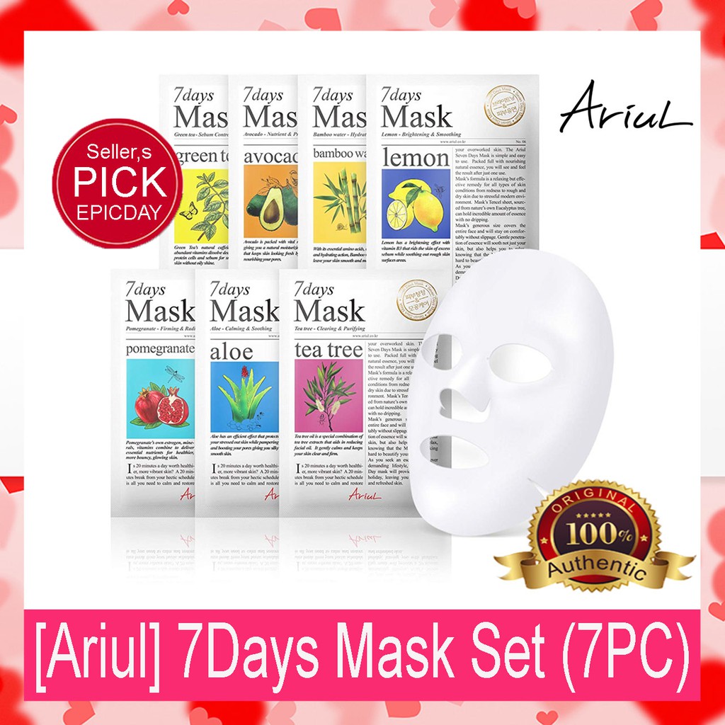 ♥[ARIUL]♥7 Days Mask Set 1Box (7 sheet) | Shopee Malaysia