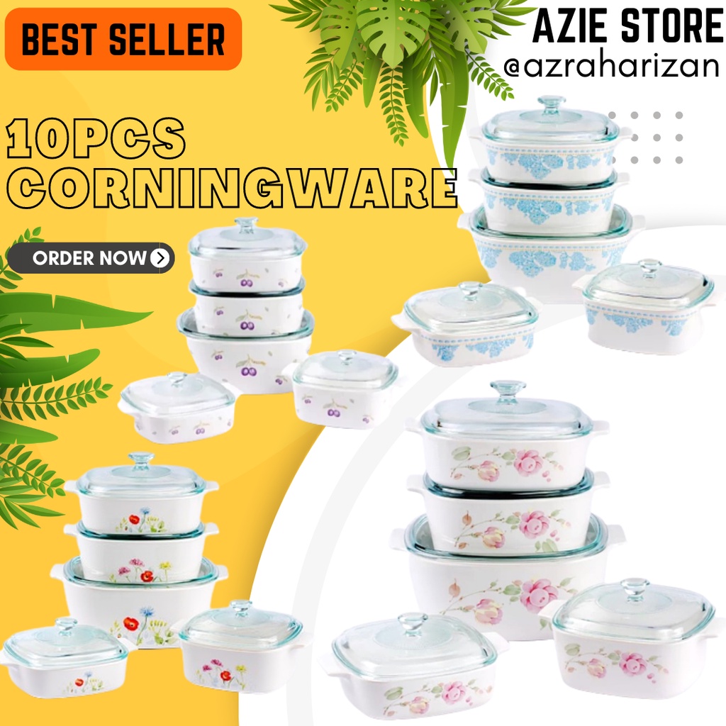 ORIGINAL USA!(REUPLOADED)10PCS CORNING.WARE POT COOKWARE COVERED ...