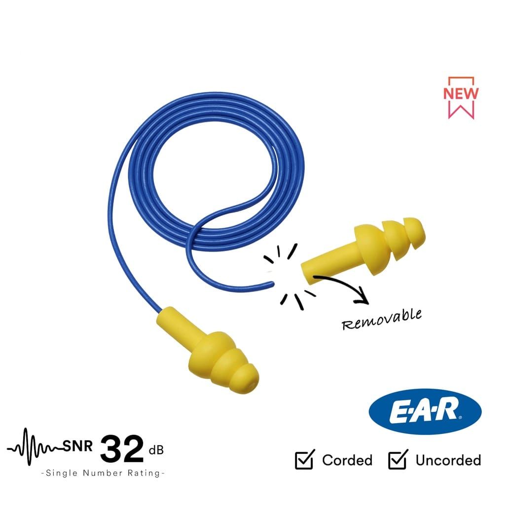 3M UF-01-000 E-A-R UltraFit Reusable Earplugs/ Corded + Uncorded 2 in 1 Earplug [SNR 32 dB] EP ...