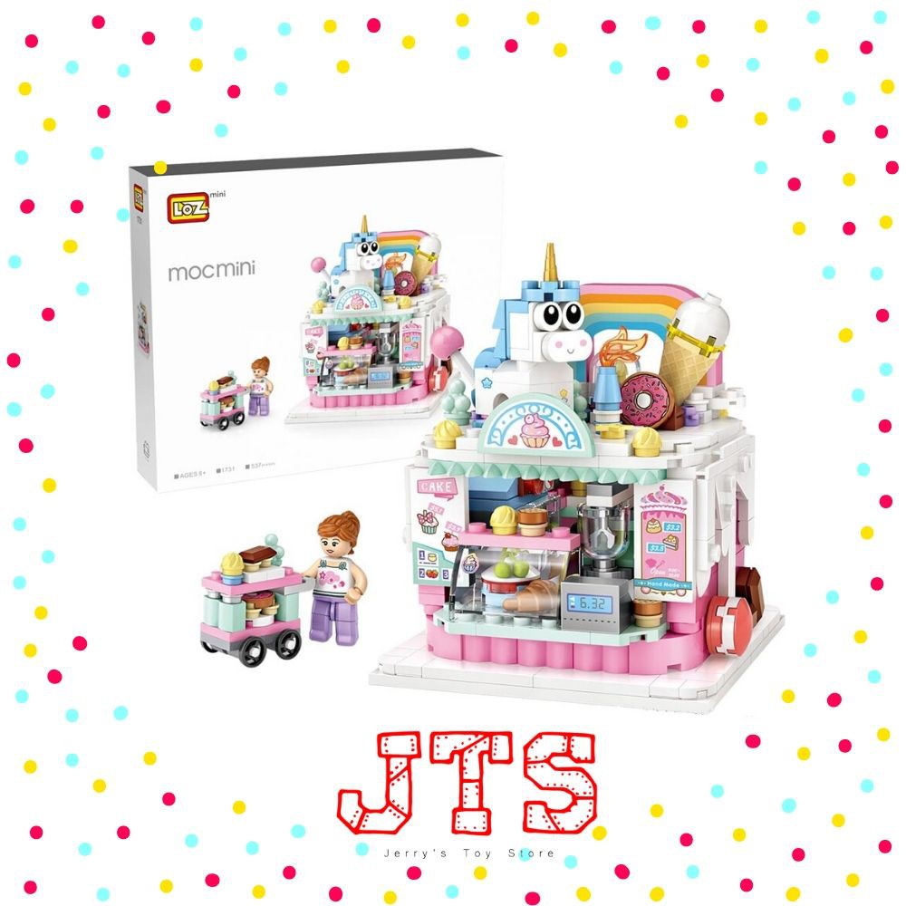 JTS LOZ Unicorn Cake Stall Truck 1731 MocMini Mini Blocks Theme Park ...