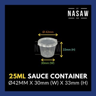 [50pcs] Plastic Sauce Container with Lid /Mini Round & Square Sauce ...